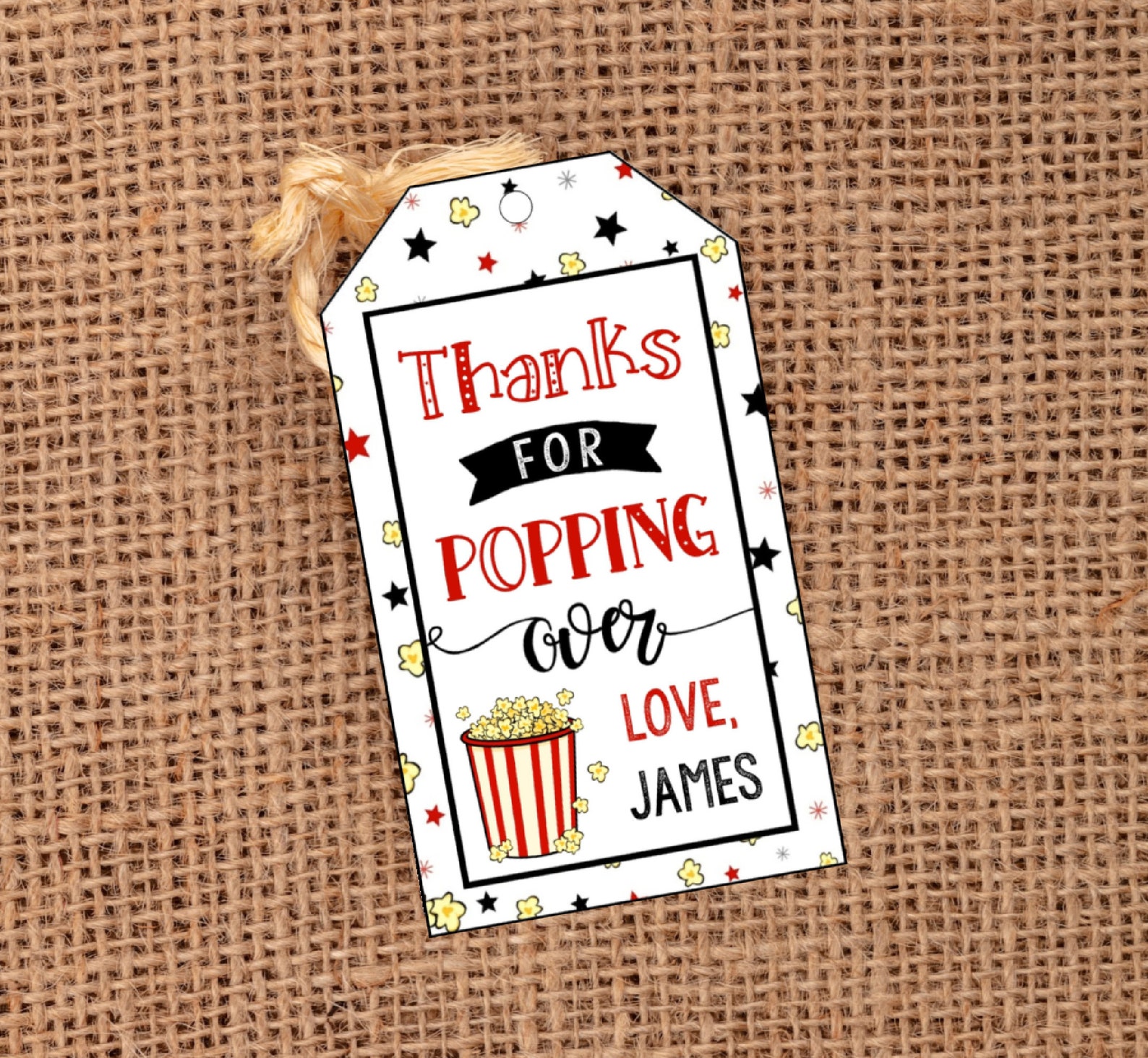 Editable Movie Tag Movie Favor Tags Movie Birthday Party - Etsy