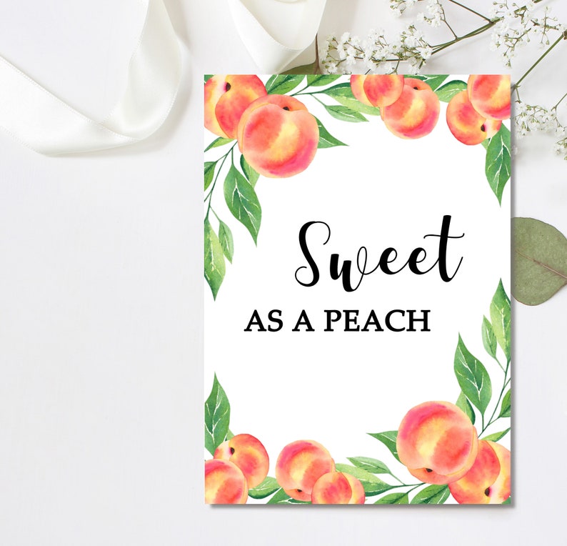 Editable Peach Birthday Invitation Sweet as a Peach - Etsy