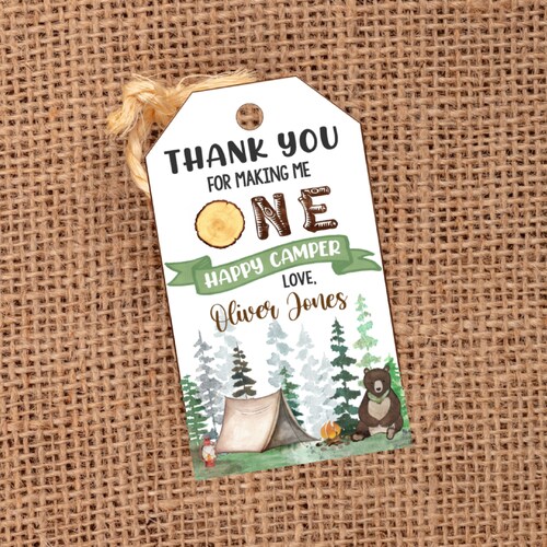 Editable Happy Camper Invitation One Happy Camper Birthday - Etsy