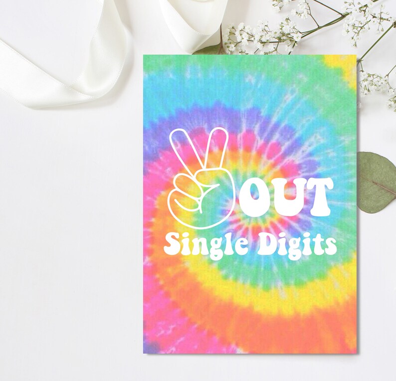 Editable Peace Out Single Digits Invitation Tie Dye Birthday - Etsy