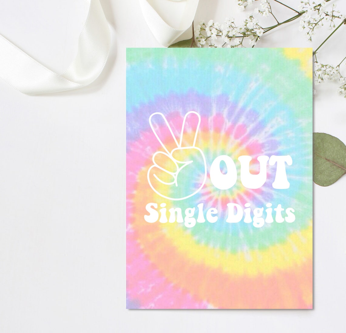Editable Peace Out Single Digits Invitation Tie Dye Birthday - Etsy