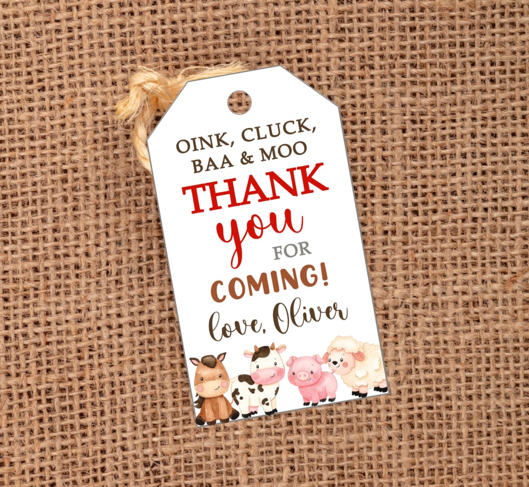 Editable Boy Farm Tag, Farm Favor Tags, Farm Birthday Party, Template ...