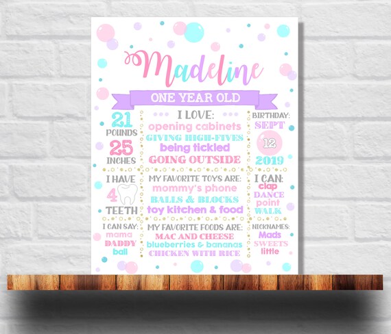 Editable Bubble Milestone Bubble Chalkboard Sign Bubble | Etsy