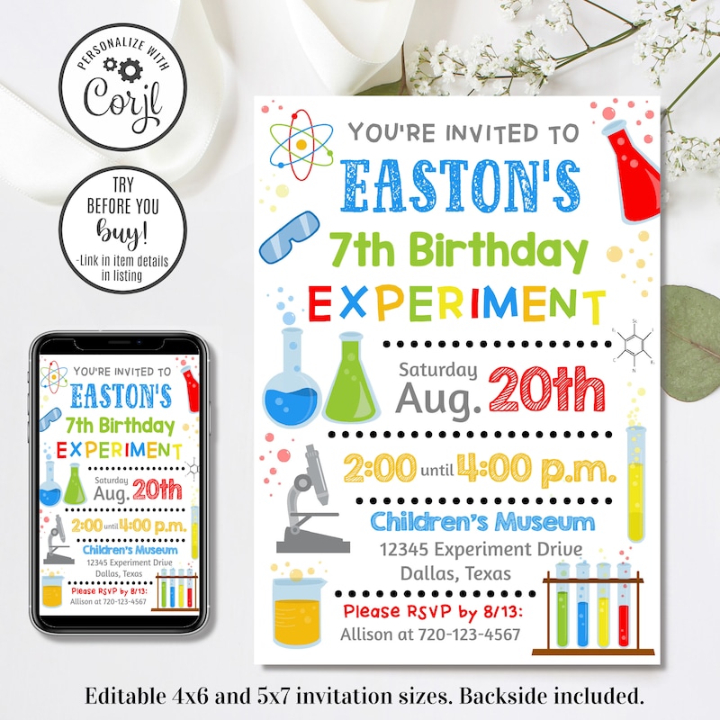 Science Invitation - Etsy