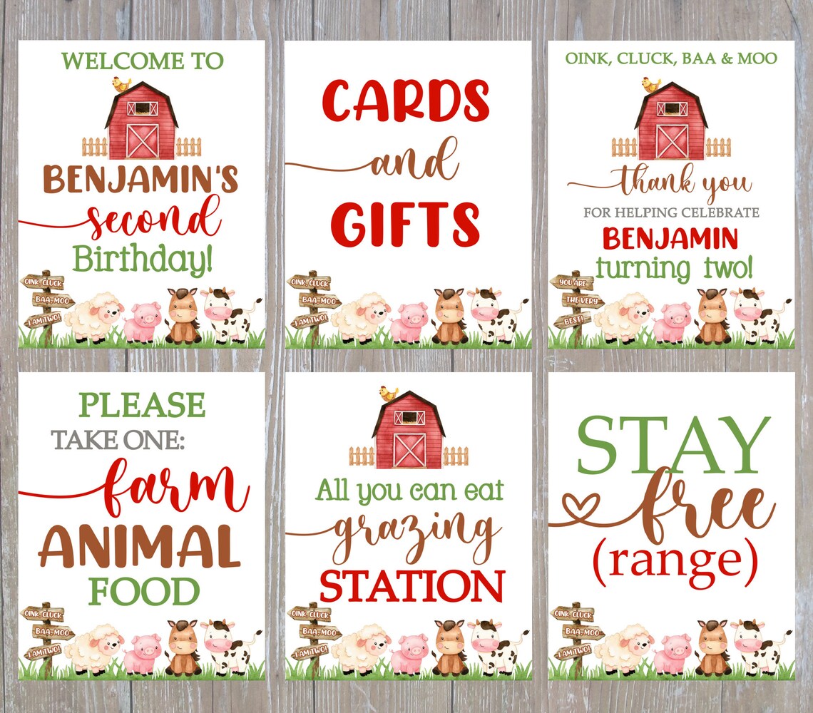 Editable Farm Party Signs, Farmer Birthday Signs, Farm Birthday Poster ...