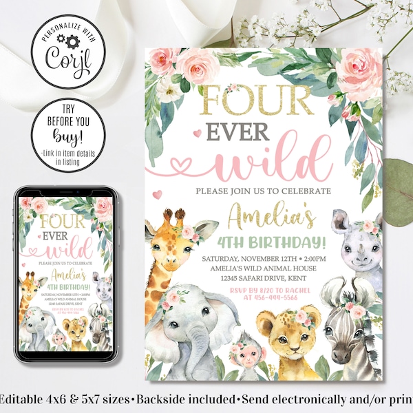 Four Ever Wild Invitation - Etsy