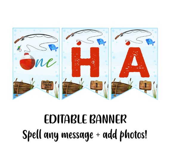 Editable Fishing Banner Fishing Birthday Banner Fishing - Etsy