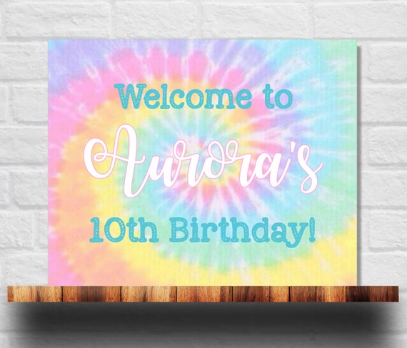 Editable Tie Dye Welcome Sign Tie Dye Poster 8x10 & 16x20 - Etsy