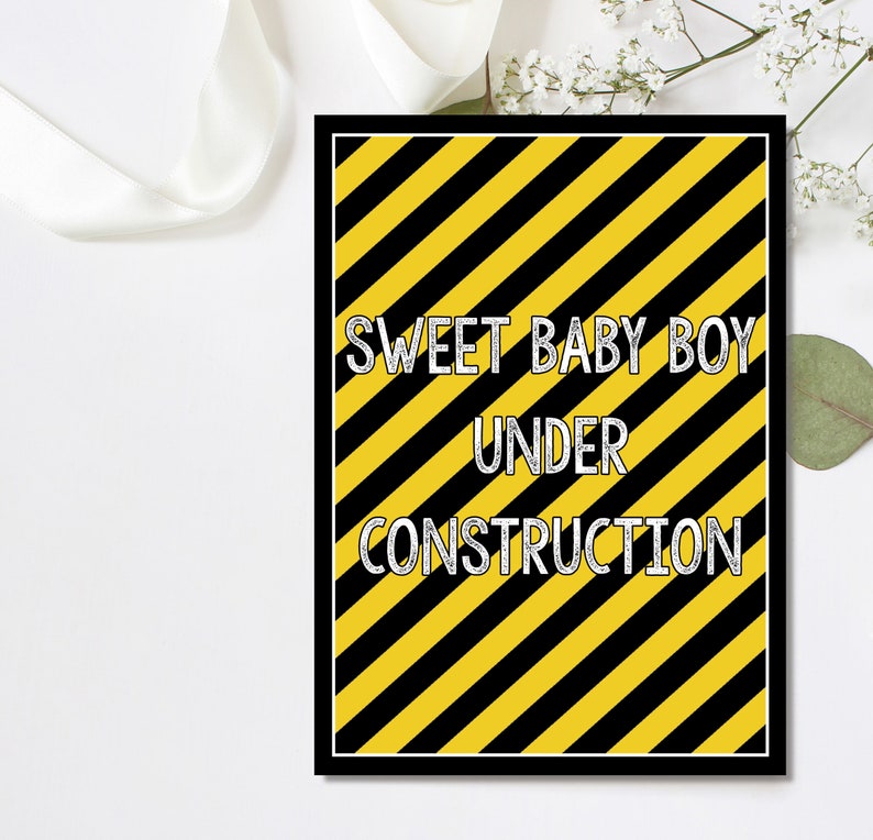 Editable Construction Baby Shower Invitation Baby Under - Etsy