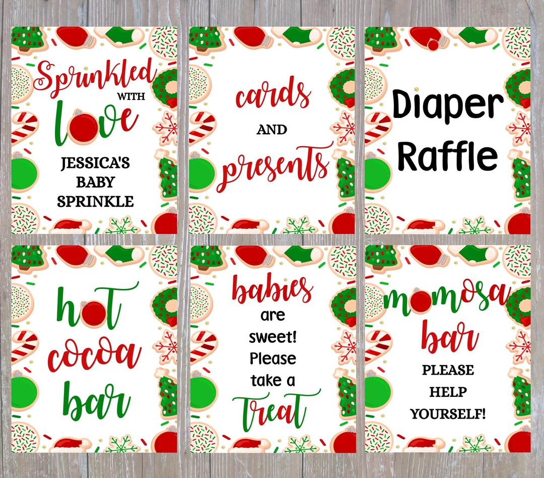 Editable Christmas Baby Sprinkle Signs, Christmas Baby Shower, Baby ...