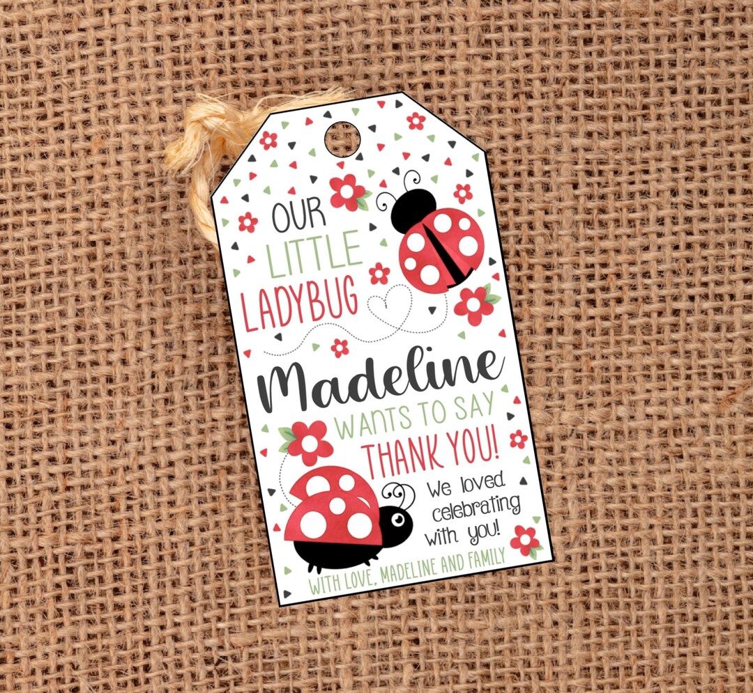 Editable Ladybug Tag, Ladybug Favor Tags, Our Little Ladybug Tag ...