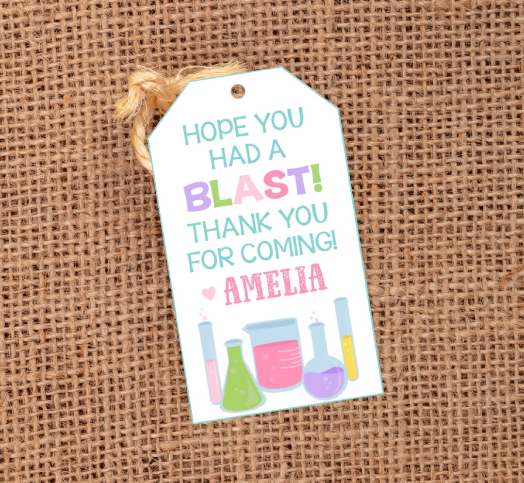 Editable Science Tag, Science Party Favor Tags, Science Birthday Party ...