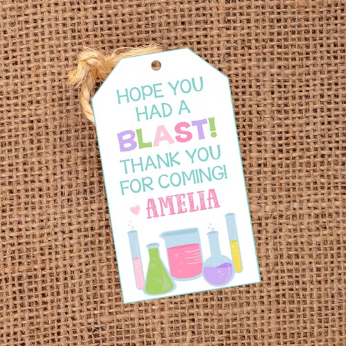 Editable Science Tag Science Party Favor Tags Science - Etsy