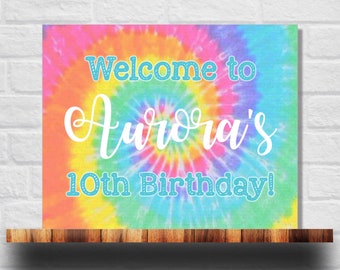 Tie Dye Welcome Sign - Etsy