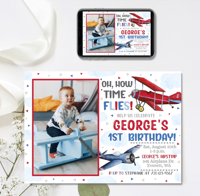 Editable Airplane Invitation Plane Birthday Invitation | Etsy