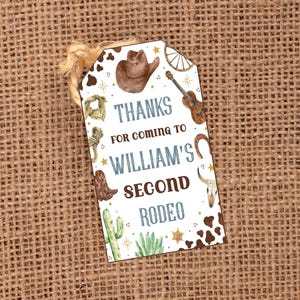 Editable Cowboy Tag, Second Rodeo Tag, Cowboy Favor Tags, Cowboy ...