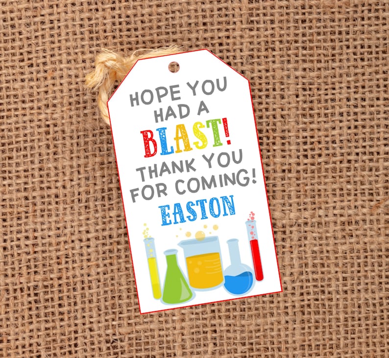 Editable Science Tag Science Party Favor Tags Science - Etsy