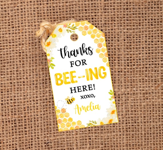 Editable Bee Tag 1st Bee-day Favor Tags Bee Birthday Party - Etsy