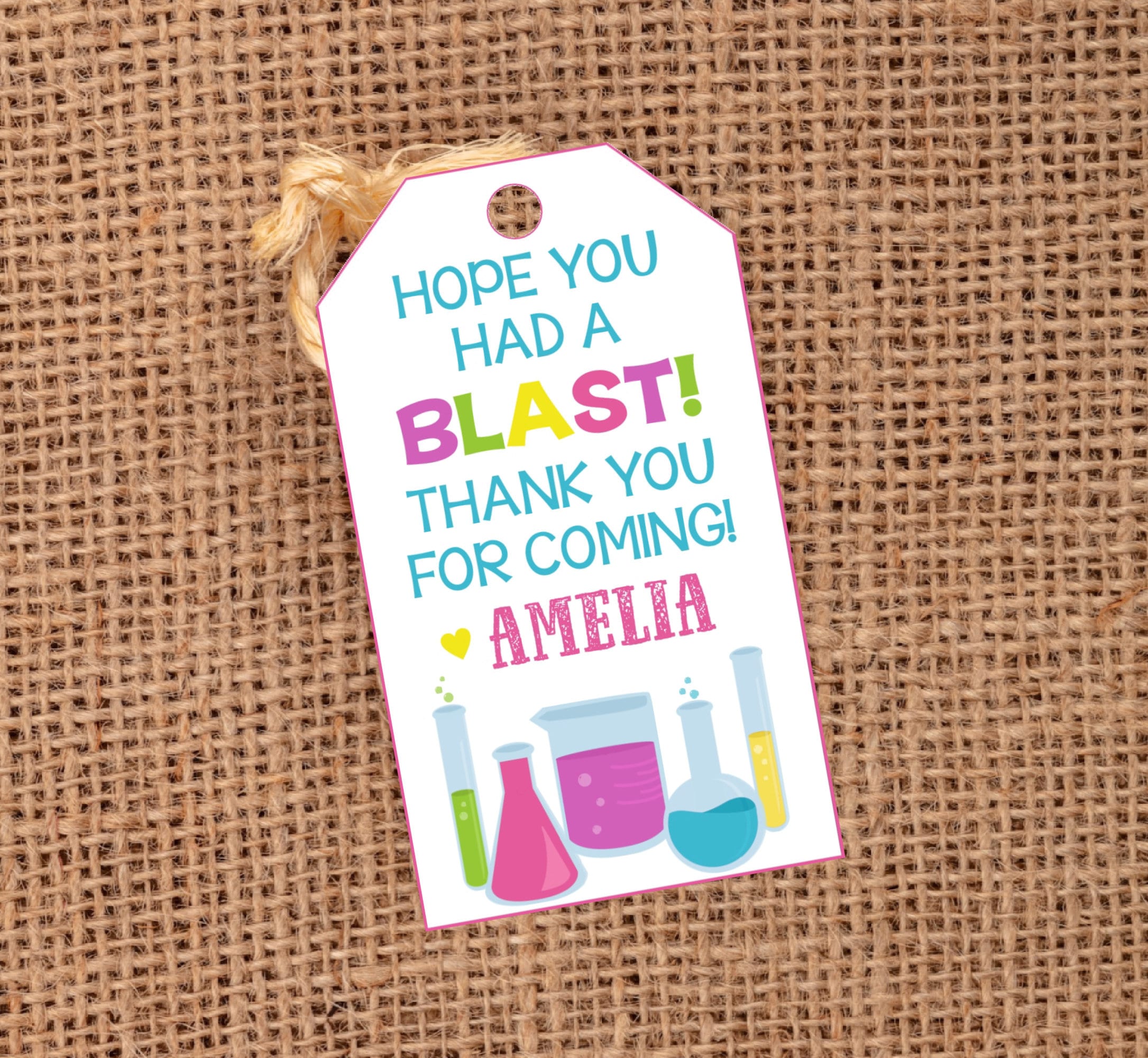 Editable Science Tag, Science Party Favor Tags, Science Birthday Party ...