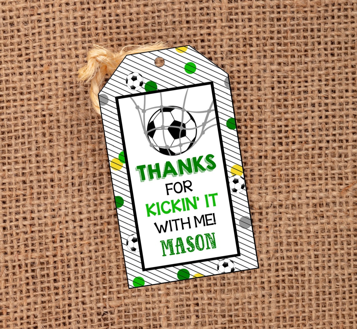 Editable Soccer Tag Soccer Party Favor Tags Soccer Birthday - Etsy