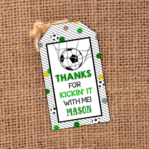 Editable Soccer Tag Soccer Party Favor Tags Soccer Birthday - Etsy