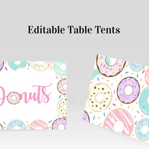 Editable Donut Table Tents Donut Food Tent Donut Sign - Etsy