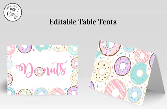 Editable Donut Table Tents Donut Food Tent Donut Sign - Etsy