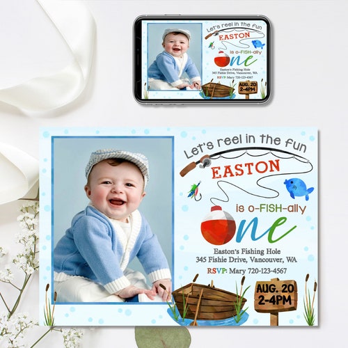 Editable Fishing Invitation Fishing Birthday Invitation - Etsy