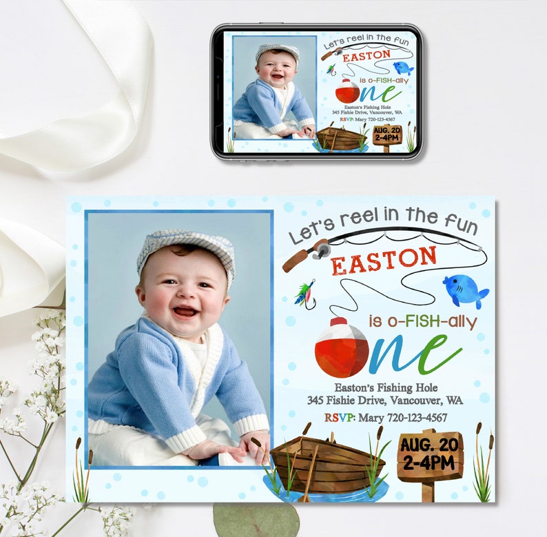 Editable Fishing Invitation Fishing Birthday Invitation | Etsy