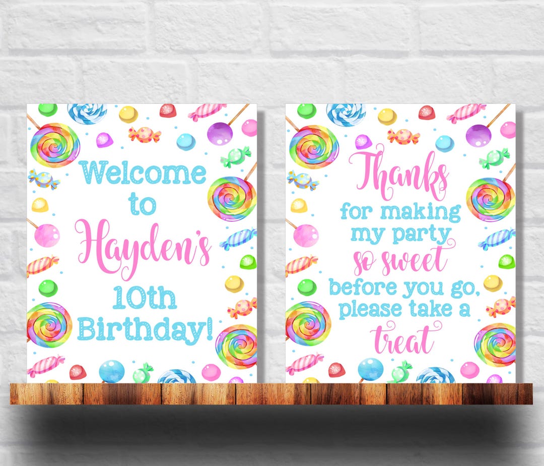 Editable Candy Welcome Sign, Candyland Poster, Candy Birthday Sign ...