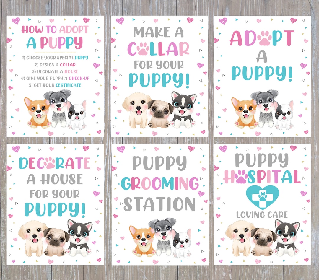 Editable Puppy Party Signs, Puppy Birthday Signs, Puppy Pawty Birthday ...