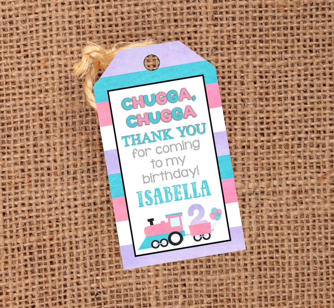 Editable Girl Train Tag Train Party Favor Tags Train - Etsy