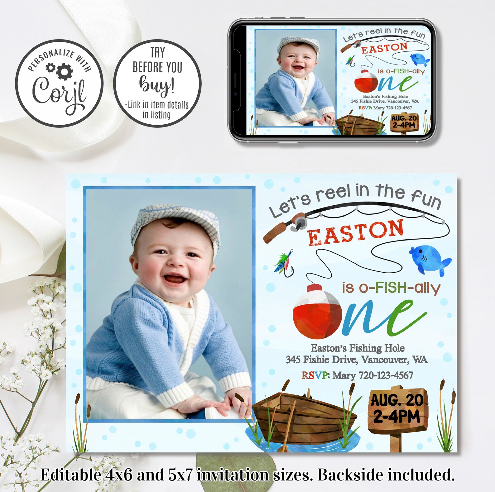 Editable Fishing Invitation Fishing Birthday Invitation Fish - Etsy