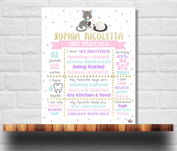 Editable Kitten Milestone Kitten Chalkboard Sign Kitten - Etsy