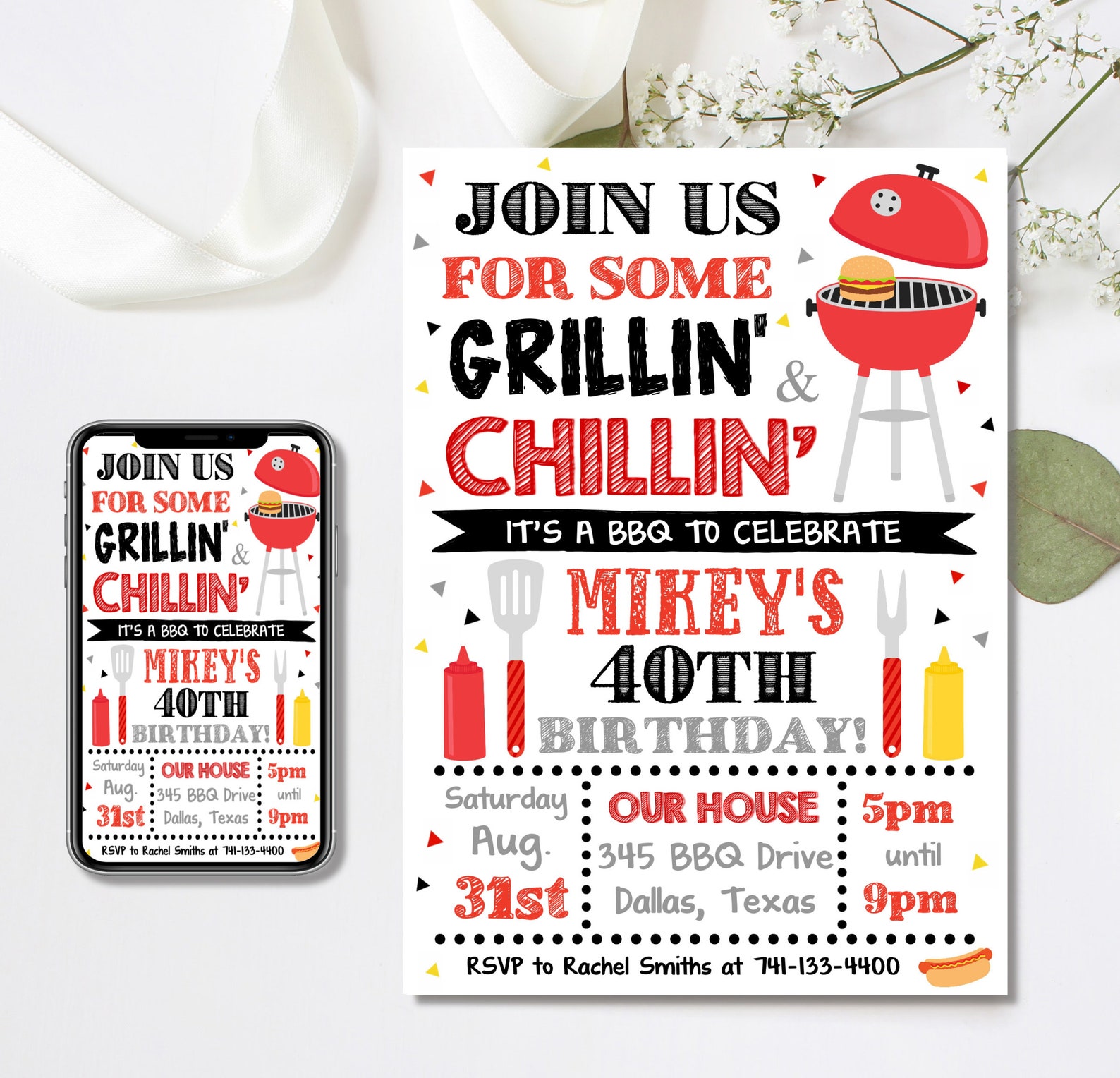 Editable BBQ Invitation BBQ Birthday Invitation Adult - Etsy