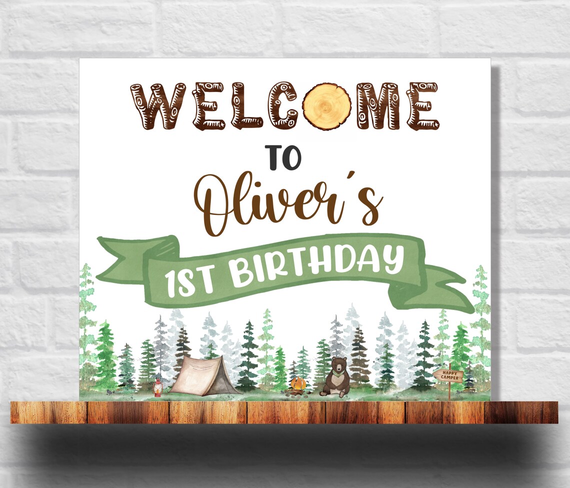 Editable One Happy Camper Welcome Sign Happy Camper Poster - Etsy