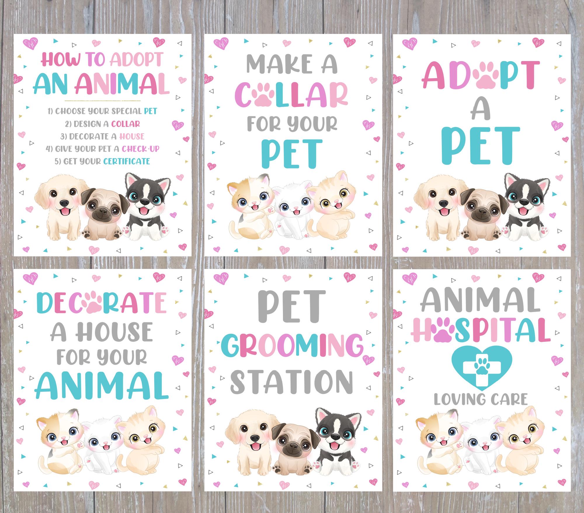 Editable Puppy and Kitten Party Signs, Puppy Birthday Signs, Kitten ...