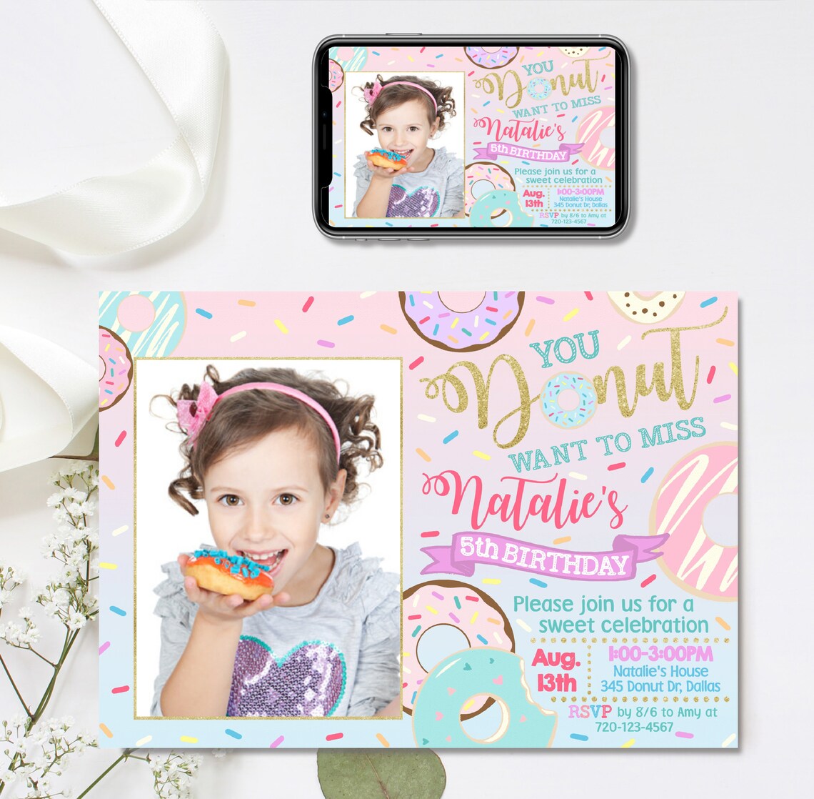 Editable Donut Invitation Donut Miss It Invitation Template | Etsy