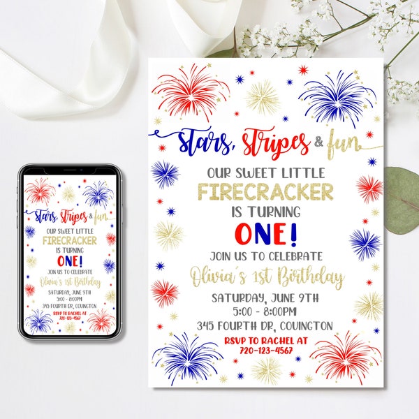 Firework Invitation - Etsy