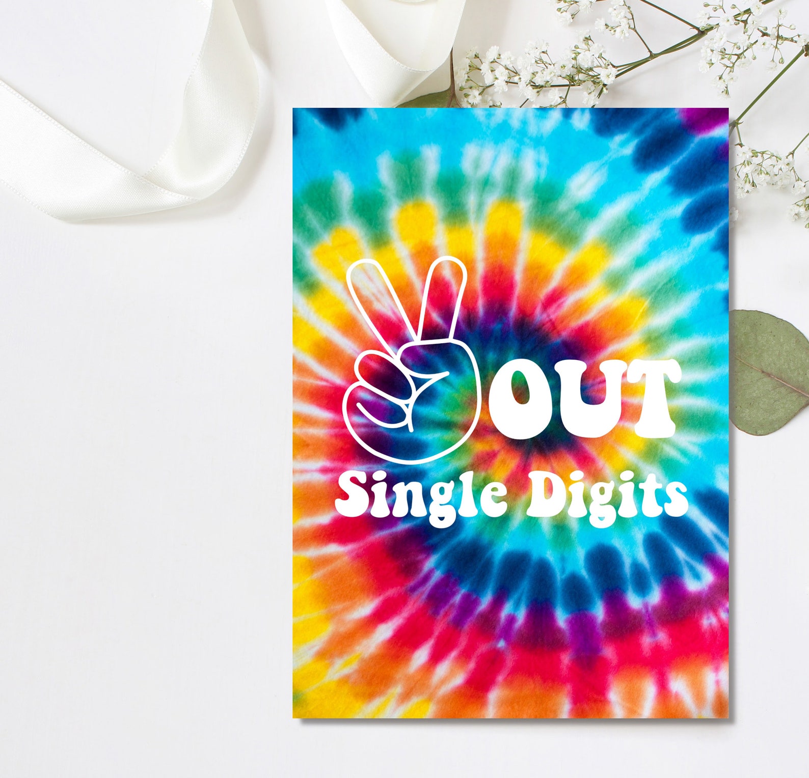 Editable Peace Out Single Digits Invitation Tie Dye Birthday - Etsy