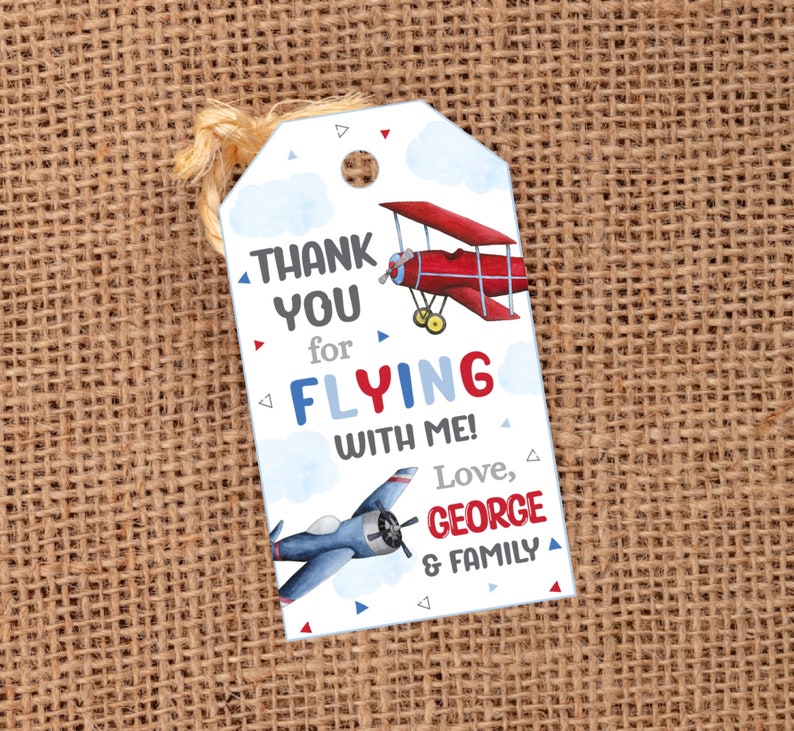 Editable Airplane Tag Airplane Party Favor Tags Airplane - Etsy
