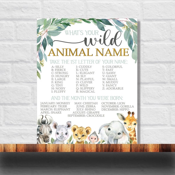 Safari Name Sign - Etsy
