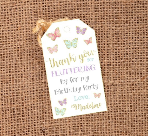 Editable Butterfly Tag Butterfly Party Favor Tags Butterfly | Etsy