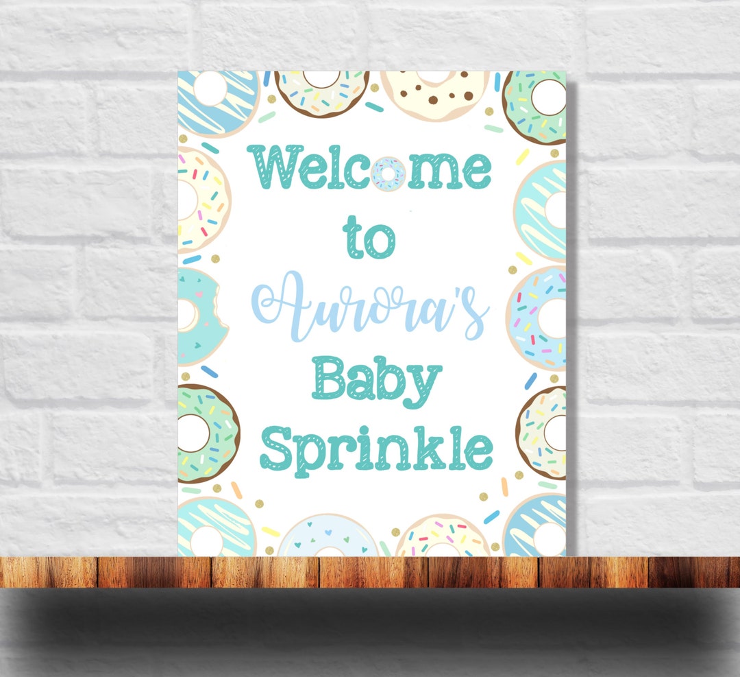 Editable Donut Welcome Sign, Donut Baby Sprinkle, Donut Baby Shower ...
