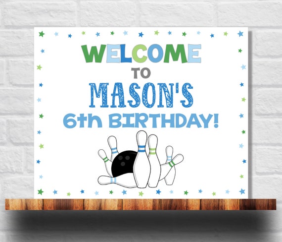 Editable Bowling Welcome Sign Boy Bowling Birthday Poster - Etsy