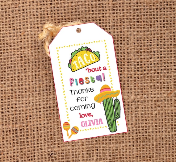 Editable Fiesta Tag Taco Party Favor Tags Fiesta Birthday - Etsy
