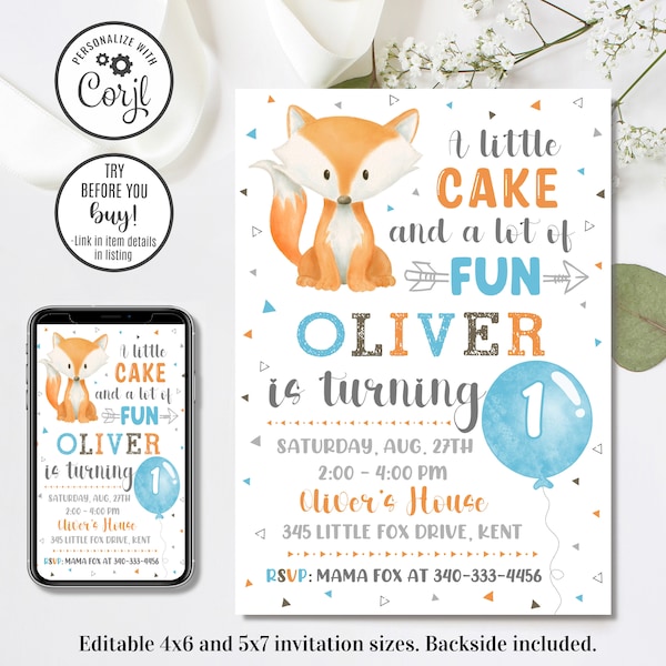 Fox Invitation - Etsy