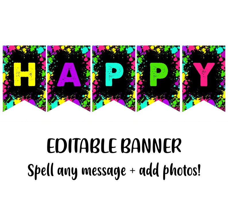 Editable Glow Banner Glow Birthday Banner Let's Glow - Etsy