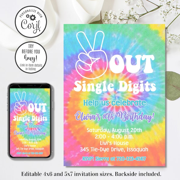 Peace Out Single Digits Sign - Etsy