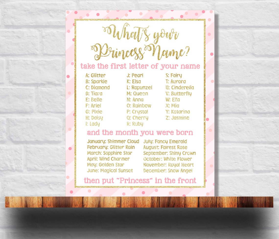 What's Your Princess Name Printable Princess Name Game - Etsy